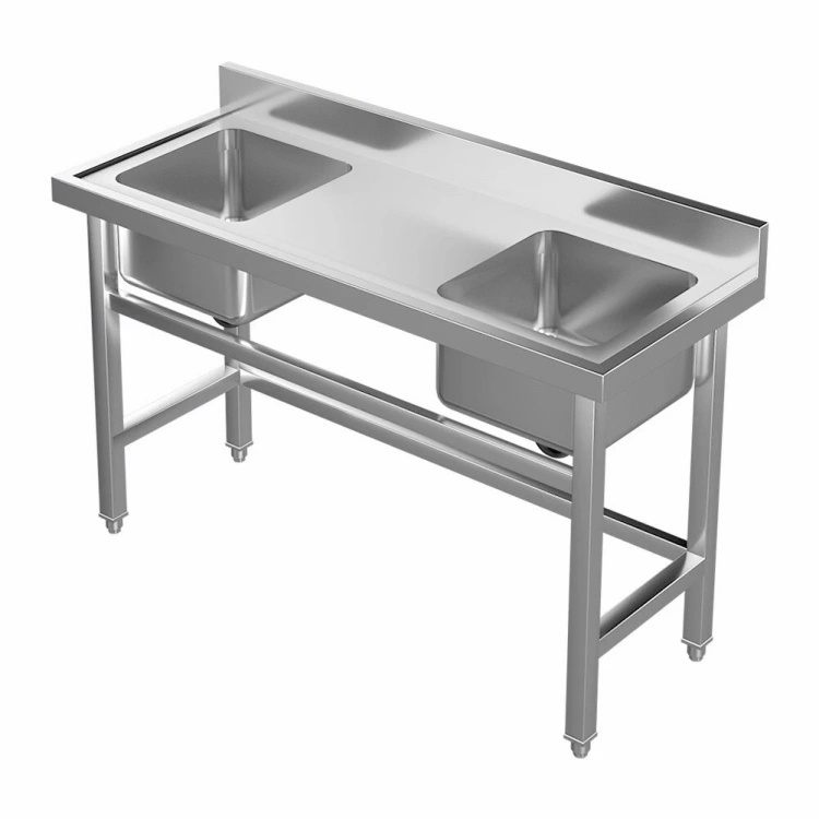 Double-Basin Stainless Steel Workbench Sink – Efficient and Versatile ...